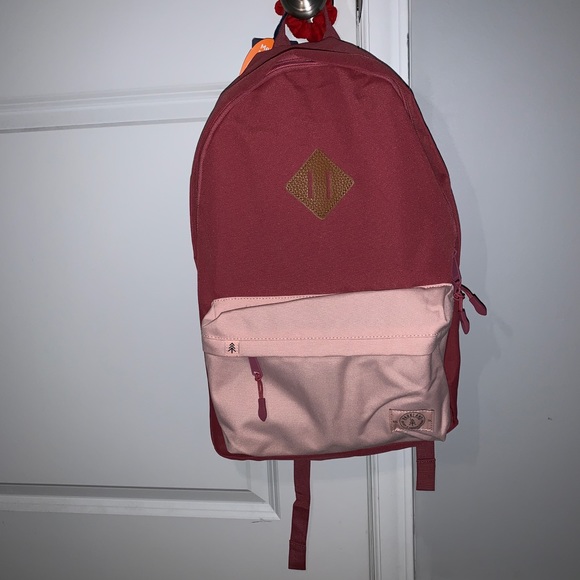 Urban Outfitters | Bags | New Maroon And Light Pink Parkland Bookbag ...